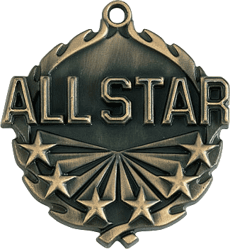Sculptured All Star Medal | Awards Unlimited Trophies and Awards